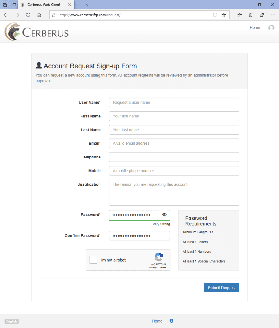 HTTPS Web Client | Cerberus FTP Server