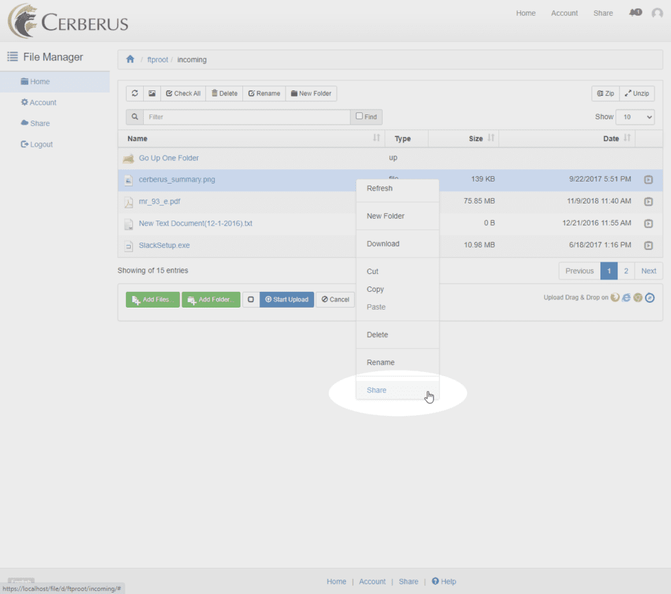 Public File Sharing | Cerberus FTP Server