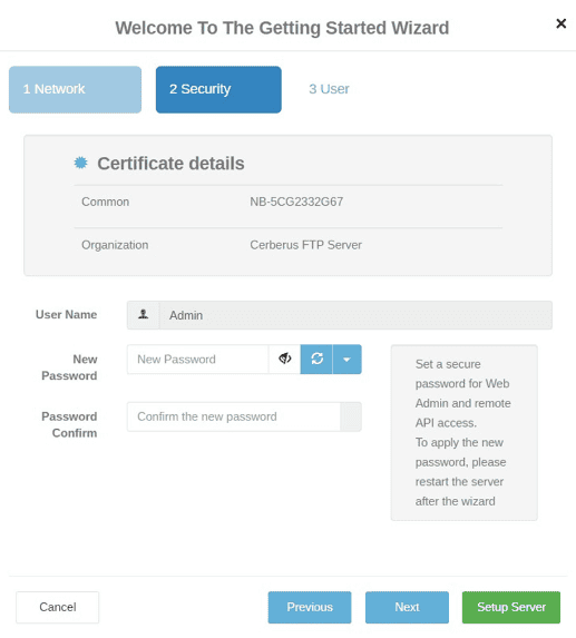 Initial Setup Wizard | Cerberus FTP Server